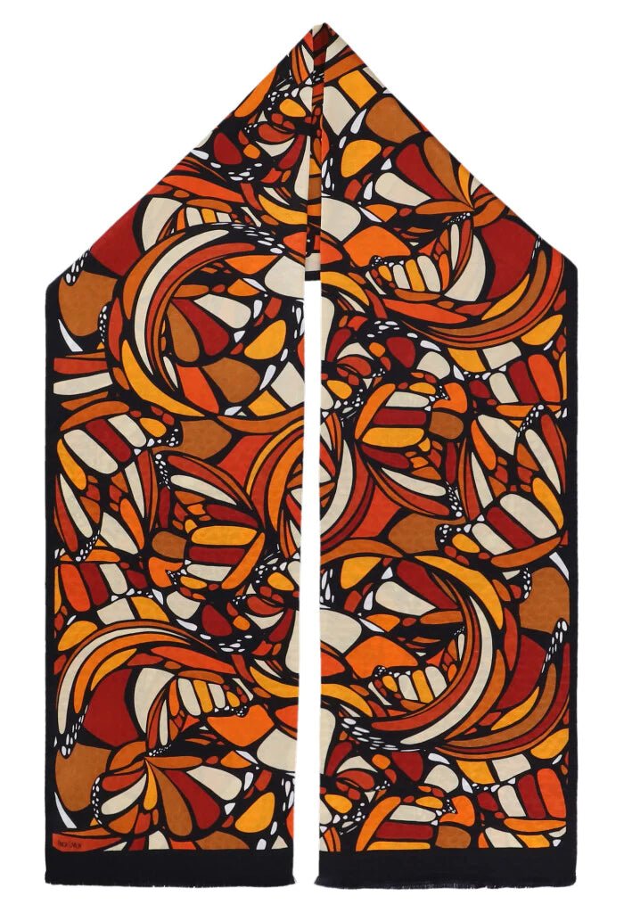 Abstract Butterfly Double-Sided Long Scarf – Bold and Elegant – Pineda ...