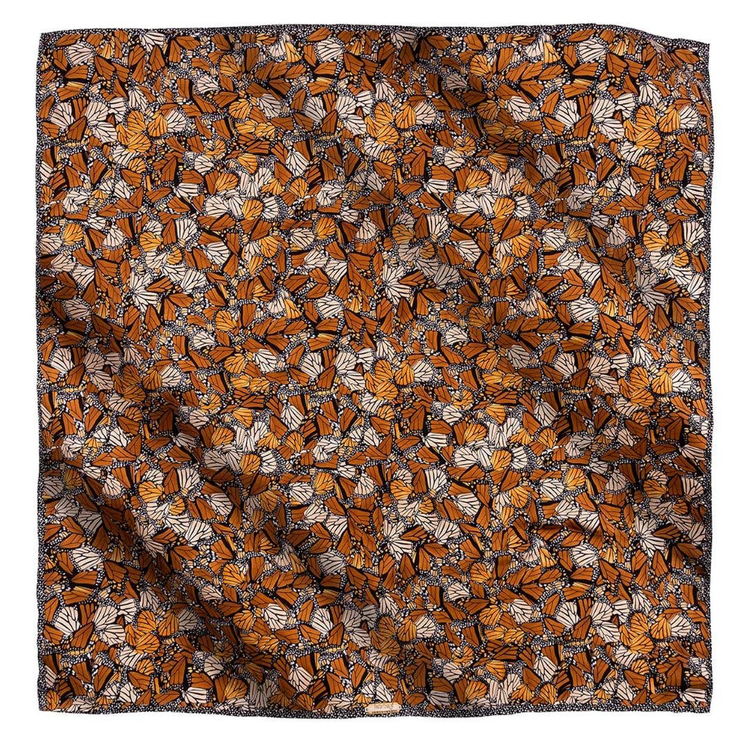 Monarch Butterfly Large Silk Scarf – Timeless Elegance – Pineda Covalin US