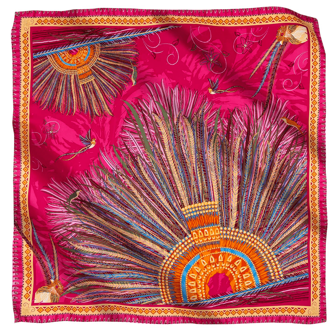 LARGE SILK SCARF - PLUMAGE ART – Pineda Covalin US