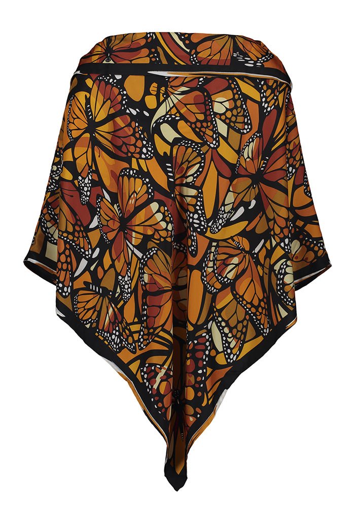 Monarch Butterfly Silk Poncho – Timeless Elegance – Pineda Covalin US