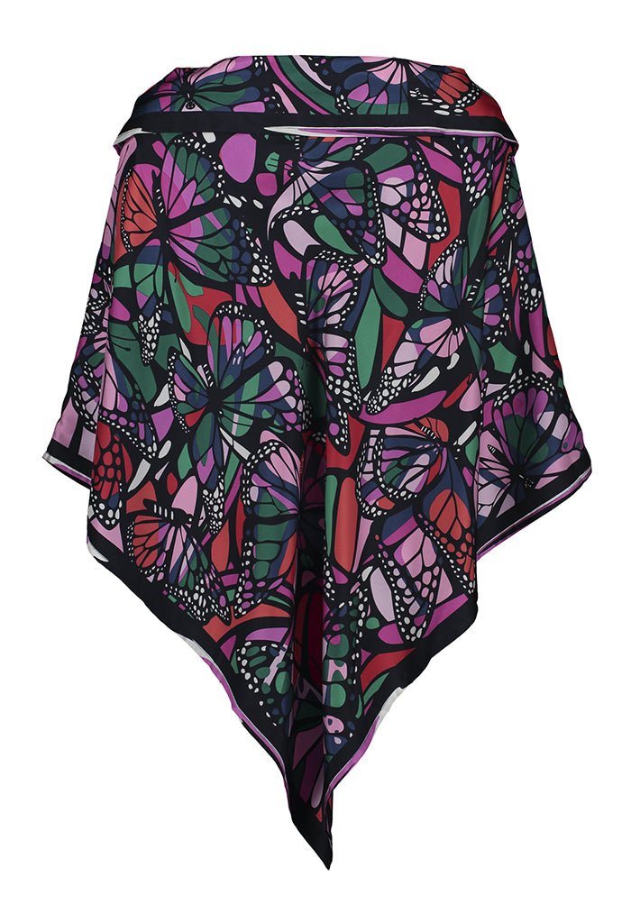 Monarch Butterfly Silk Poncho – Timeless Elegance – Pineda Covalin US