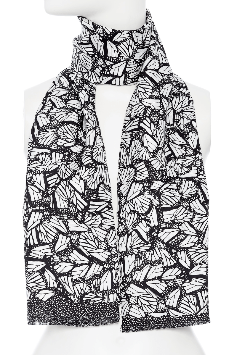 Monarch Butterfly Long Silk Scarf – Elegance & Heritage – Pineda Covalin US